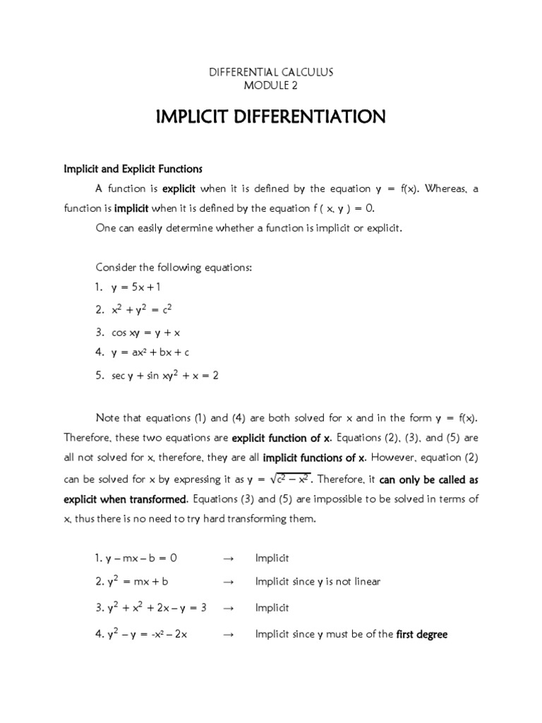 Implicit Differentiation: A Guide to Differentiating Implicit Functions ...