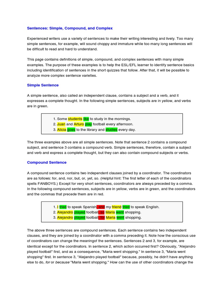 Understanding Sentence Structure: A Guide to Identifying Simple ...