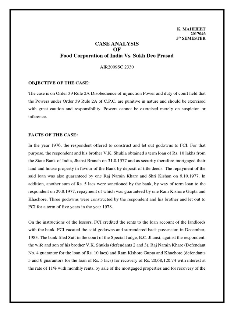 CPC Case Analysis Mahi | PDF | Lease | Lawsuit