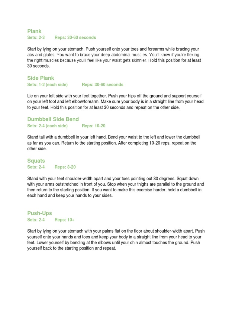 Waist Training Exercises | PDF