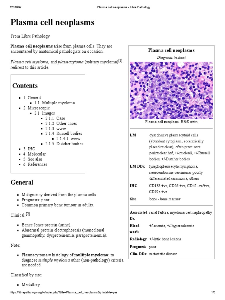 17 Plasma Cell Neoplasms - Libre Pathology PDF | PDF | Neoplasms | Medical Specialties