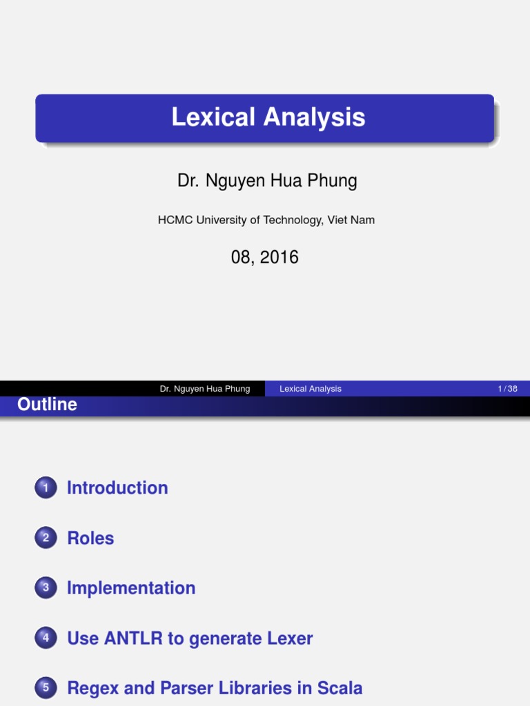 Lexical Analysis: Dr. Nguyen Hua Phung | PDF | Regular Expression | Theoretical Computer Science