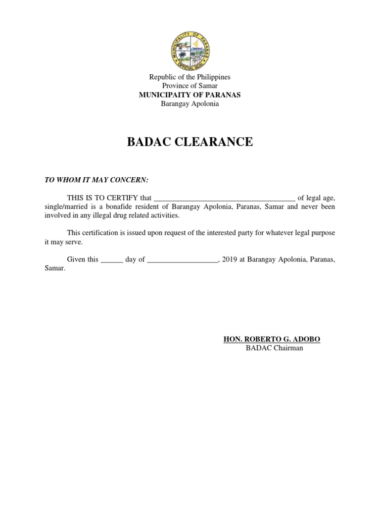 Badac Clearance | PDF