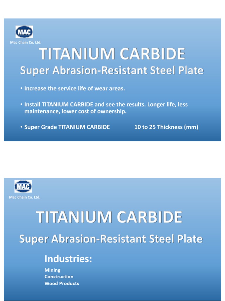 Titanium Carbide Wear Plate PPT 150 - Compressed | Download Free PDF ...