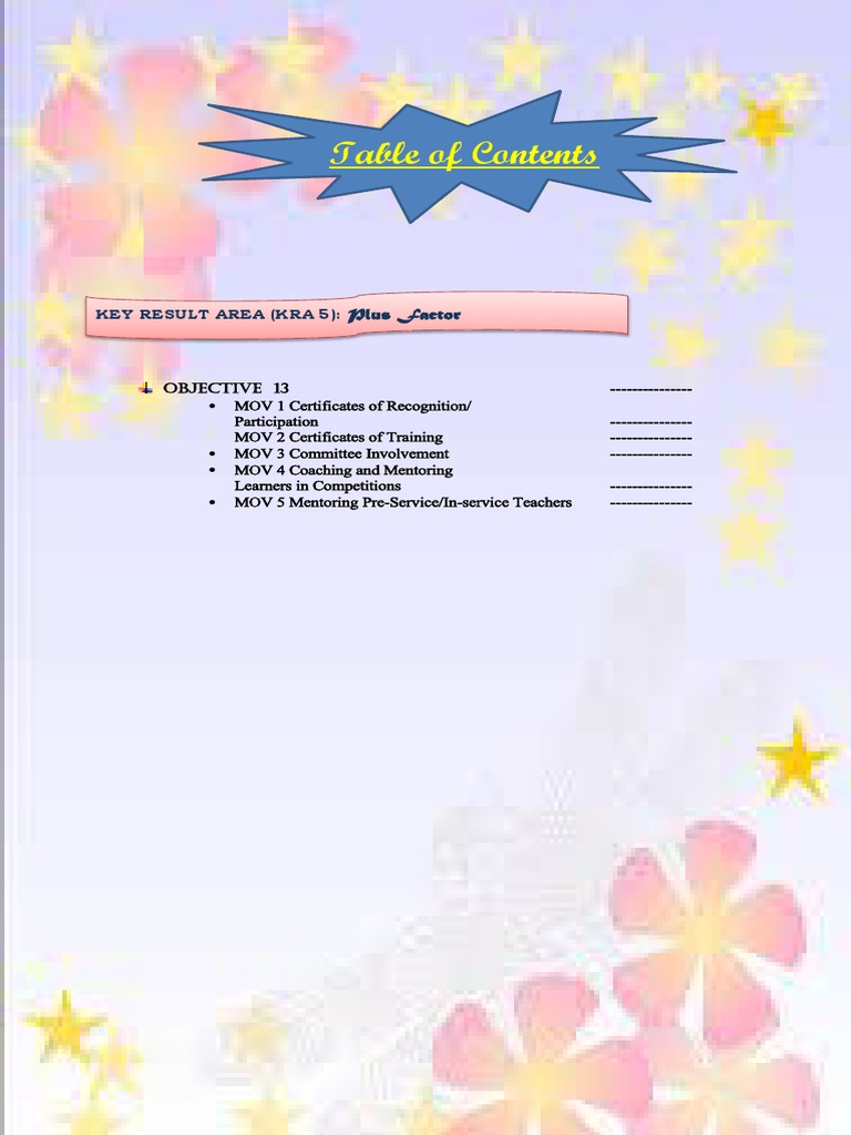 Plus Factor: Key Result Area (Kra 5) | PDF