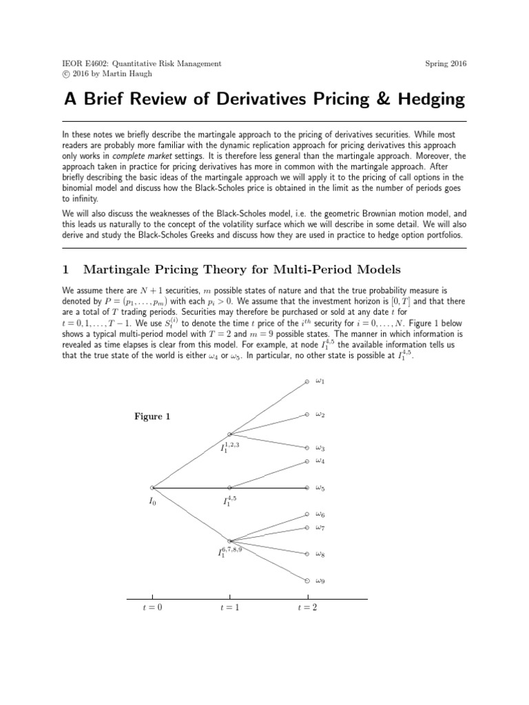 Derivatives Review | PDF | Black–Scholes Model | Option (Finance)