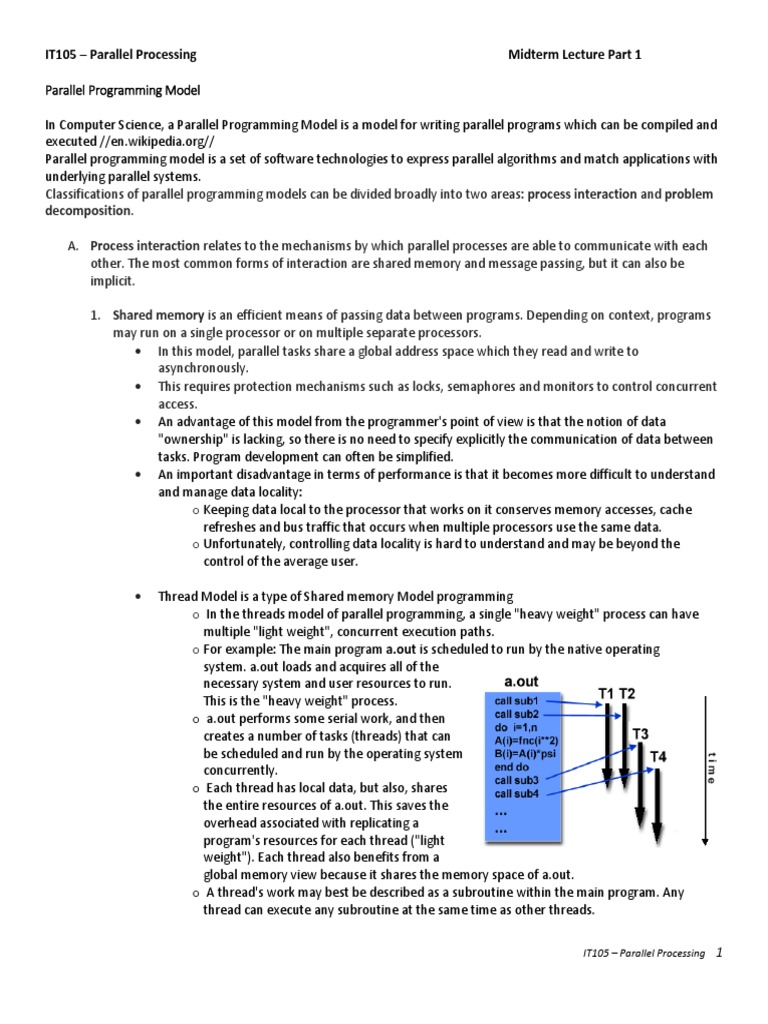 IT105 Midterm Lecture Part1 | PDF | Parallel Computing | Thread (Computing)