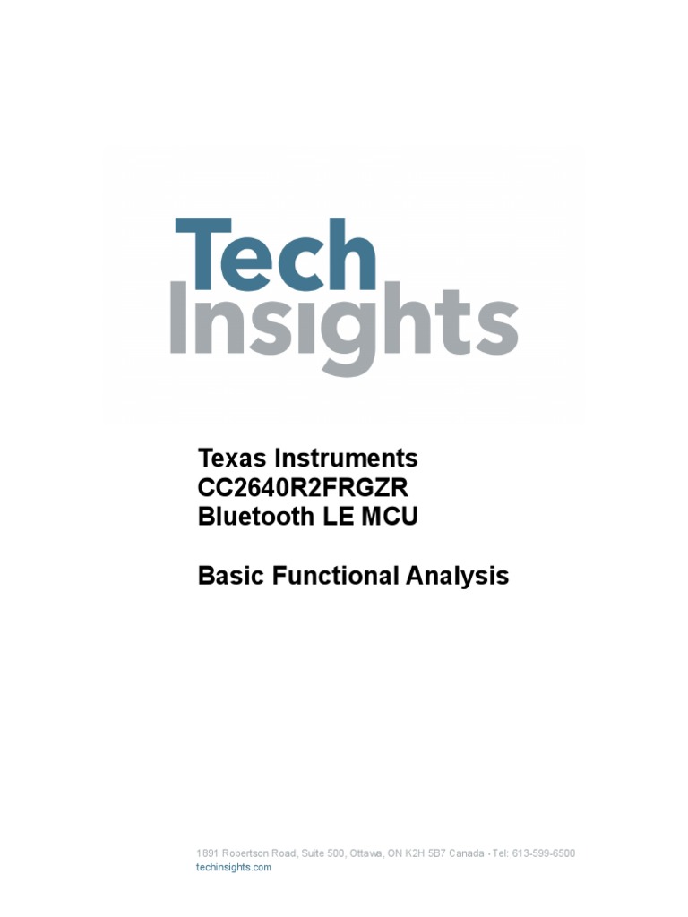 Texas Instruments CC2640R2FRGZR Bluetooth LE MCU FAR-1712-801 | PDF ...
