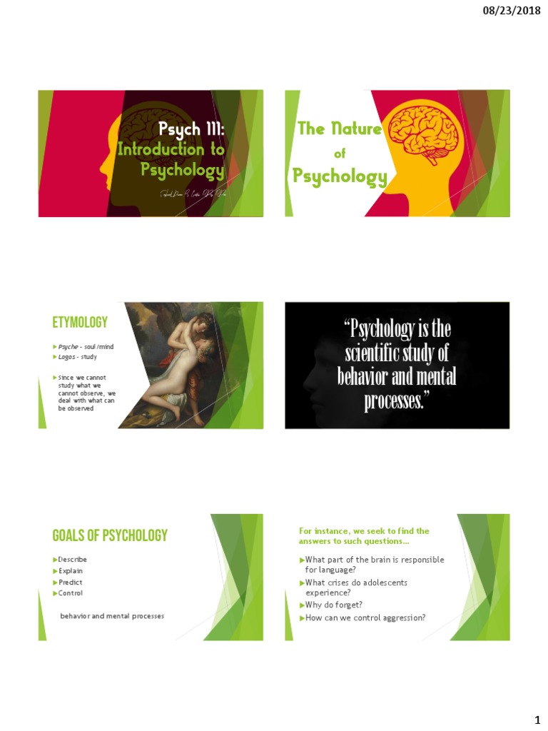 1 Psych 111 Introduction To Psychology PDF | PDF | Clinical Psychology ...