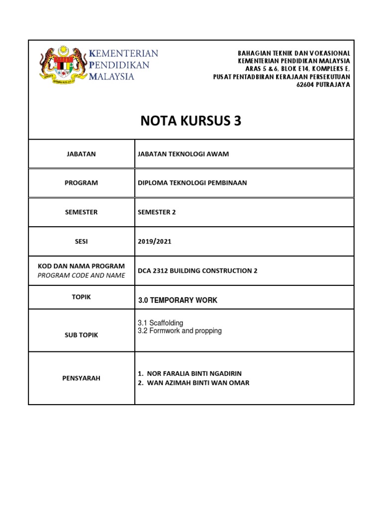 Nota Kursus 3 | PDF