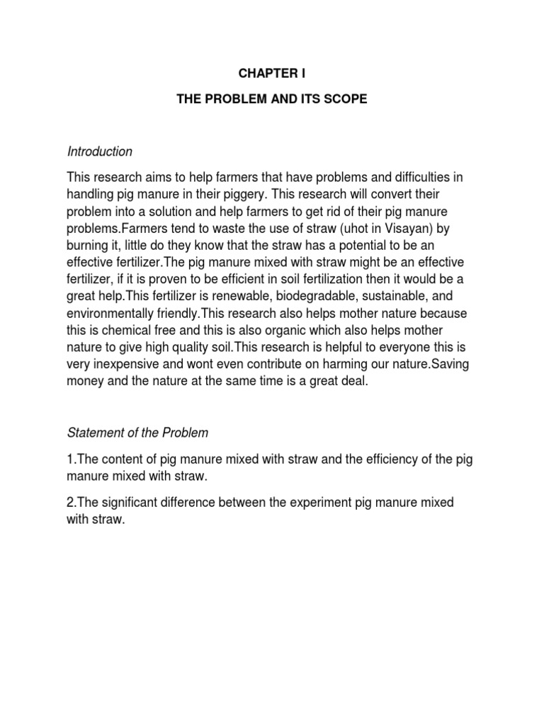 The Problem and Its Scope | PDF | Manure | Organic Matter