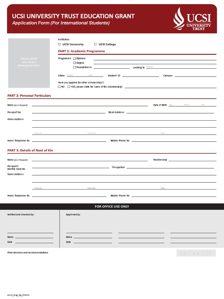 UCSI University Trust Education Grant International 2019 | PDF ...