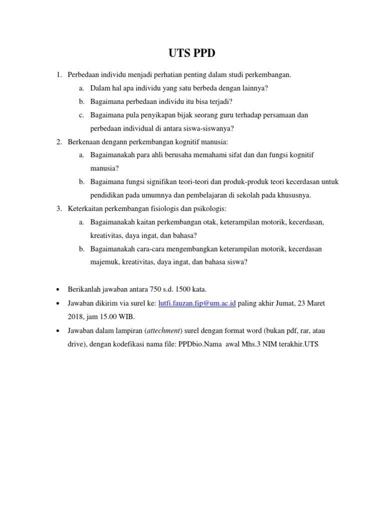 Soal UTS PPD Bio 18 | PDF | Kesehatan Holistik