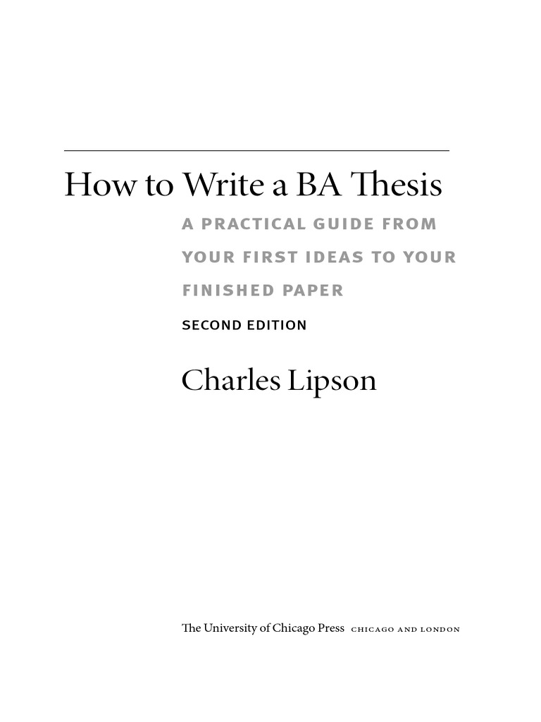 How To Write A BA Thesis | PDF | Thesis | Academia