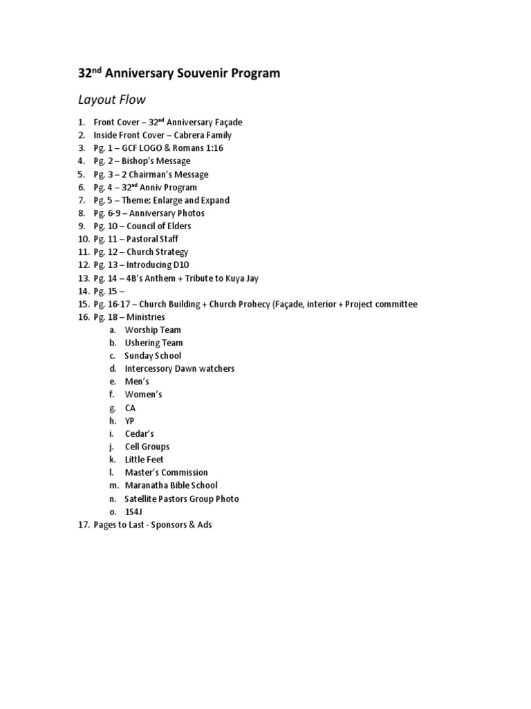 32nd Anniversary Souvenir Program Layout | PDF