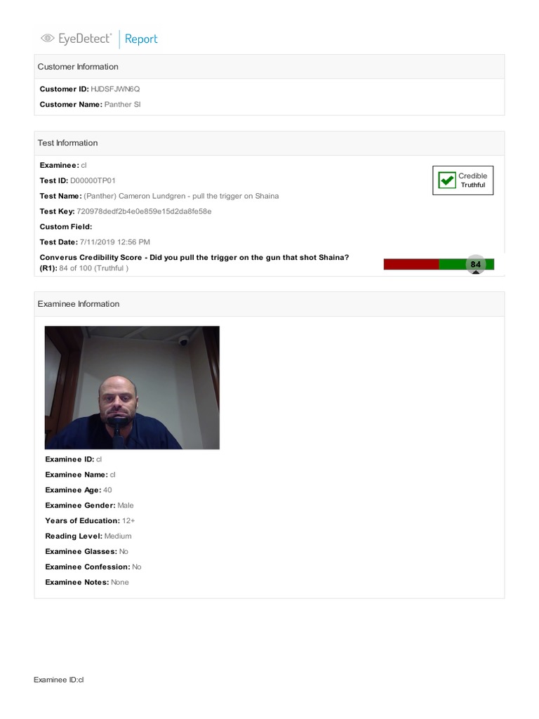 Cam Lundgren Lie Detector | PDF | Psychological Concepts | Psychology