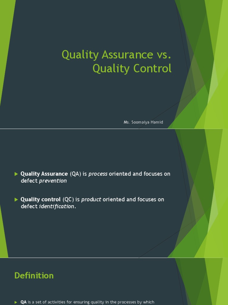 Quality Control Vs Quality Assurance | PDF | Quality Assurance ...