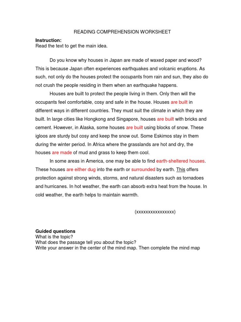 Reading Comprehension Worksheet | PDF | Volcano | Natural Hazards