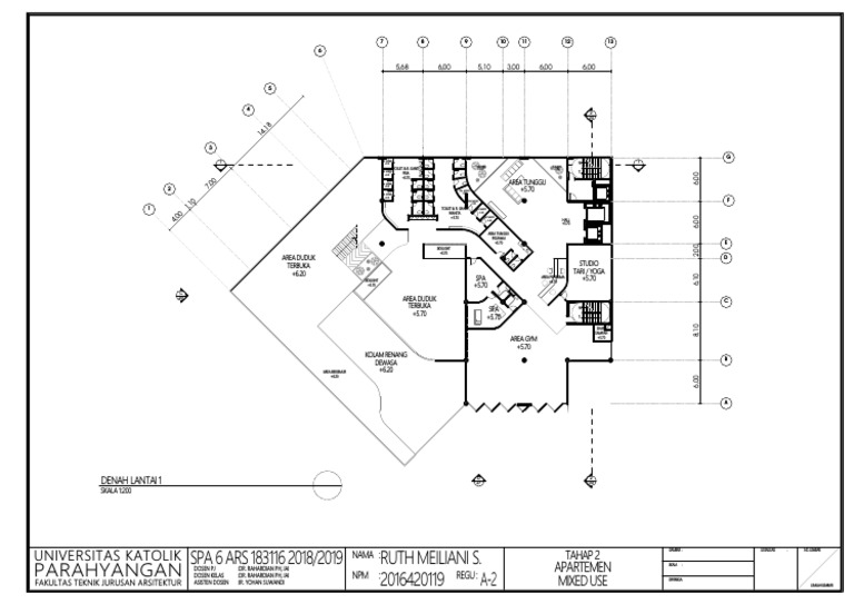 Denah Lantai Apartemen Mixed Use | PDF