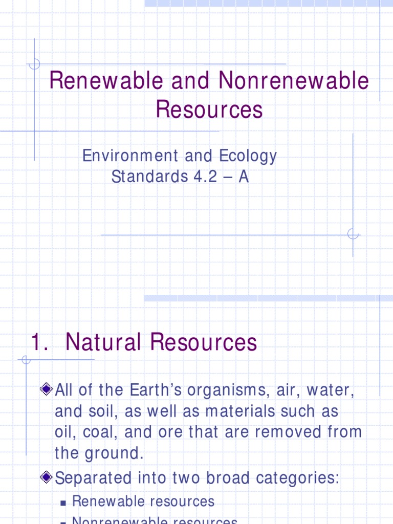 Renewable and Nonrenewable Resources Notes PDF | PDF | Renewable ...