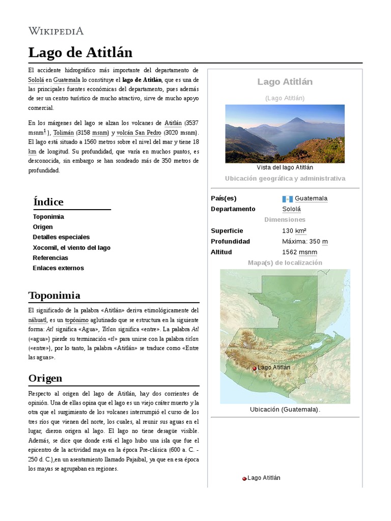 Lago de Atitlán | PDF | Naturaleza