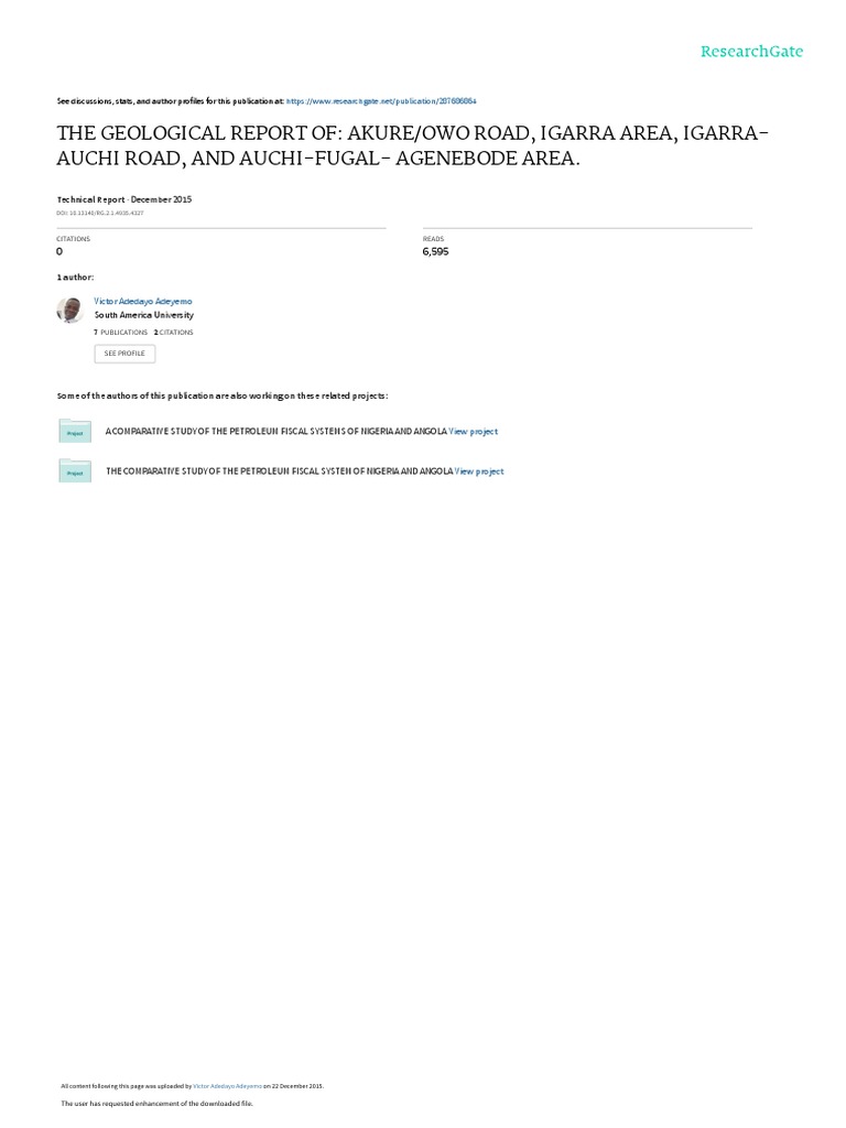 Geologyof Akure Igarra | PDF | Granite | Rock (Geology)