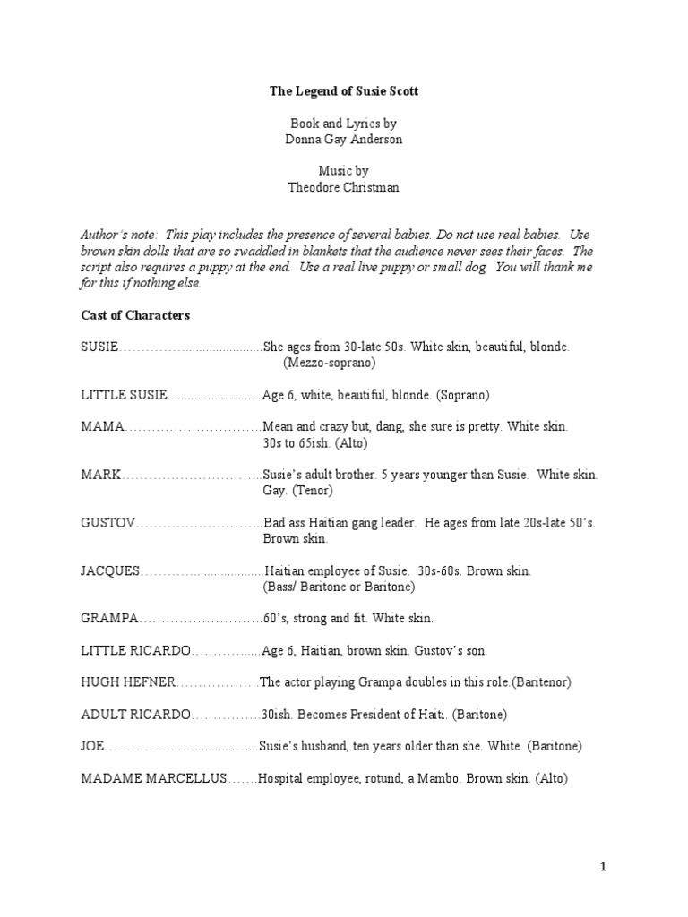 The Legend of Susie Scott. August 5, 2019.first Draft | PDF
