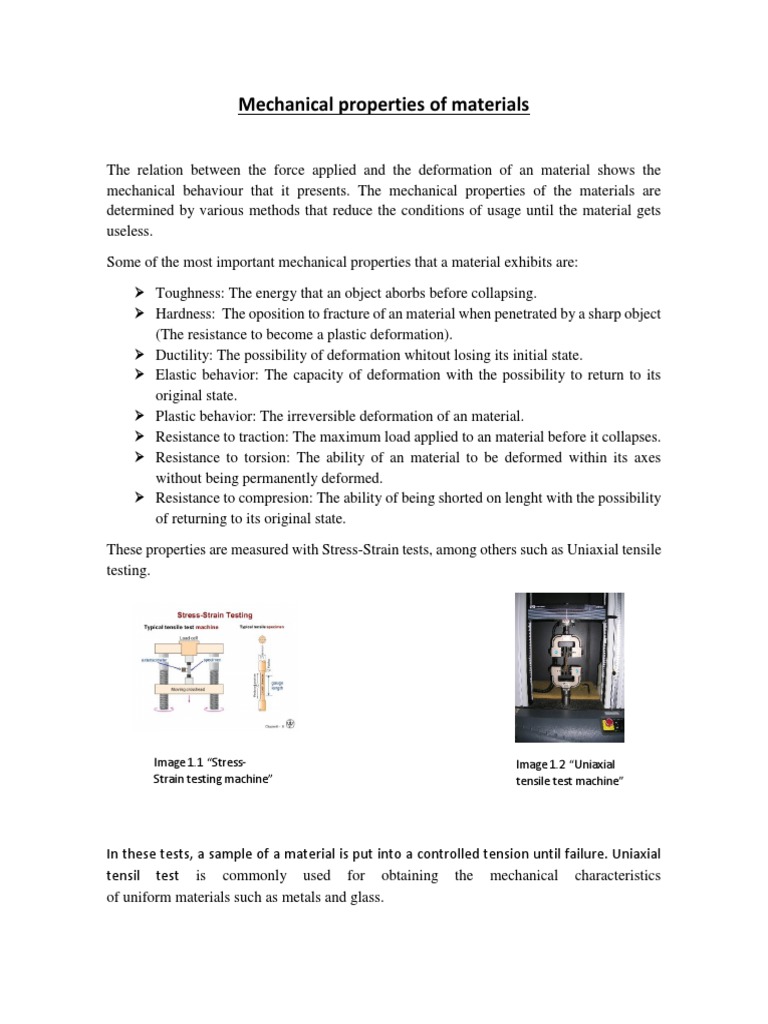 Mechanical Properties of Materials | PDF