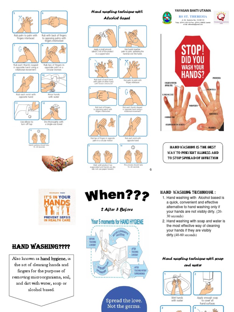 Leaflet Hand Washing | PDF | Hand Washing | Health Education
