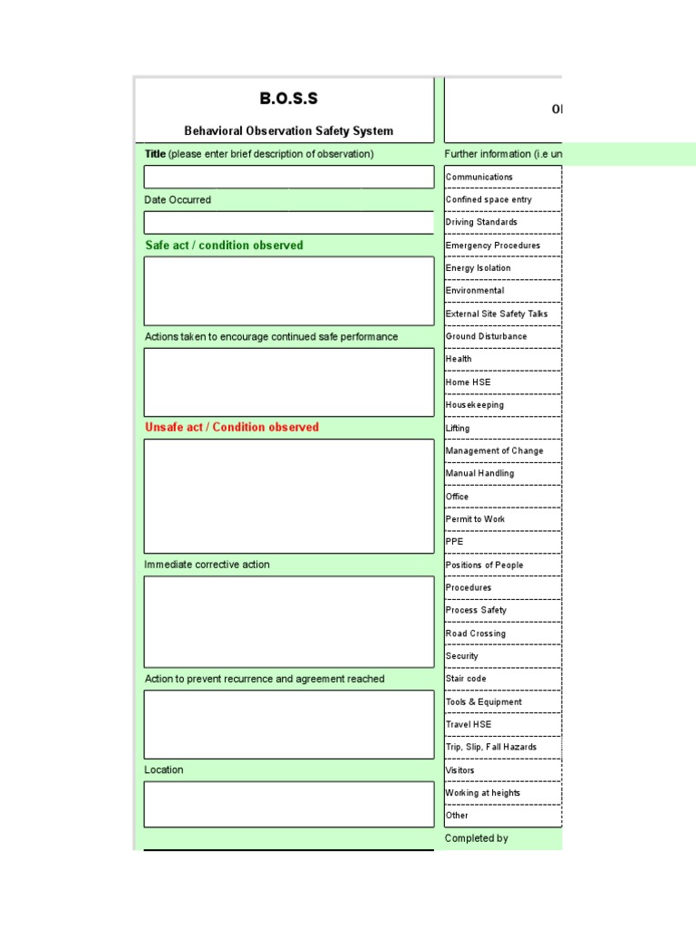 B.O.S.S: Observation Categories Behavioral Observation Safety System ...