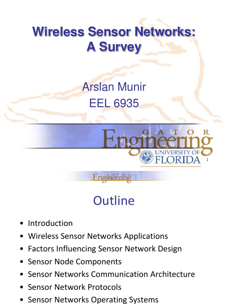 EEL6935 Presentation Arslan | PDF | Wireless Sensor Network | Data Transmission