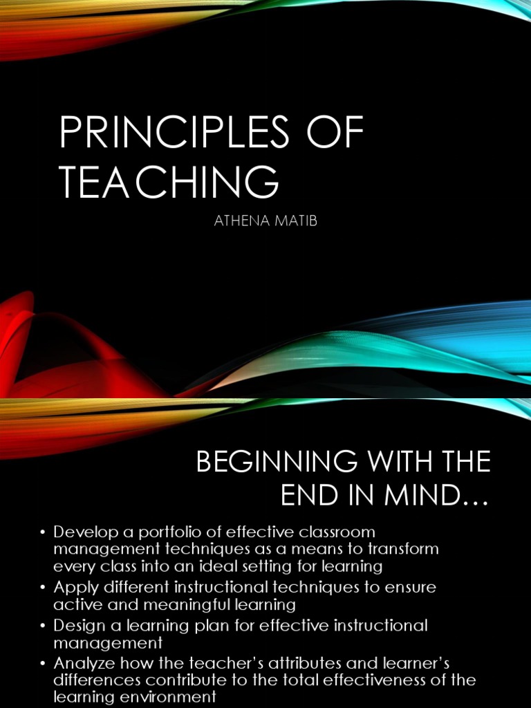 Principles of Teaching | PDF | Learning | Applied Psychology