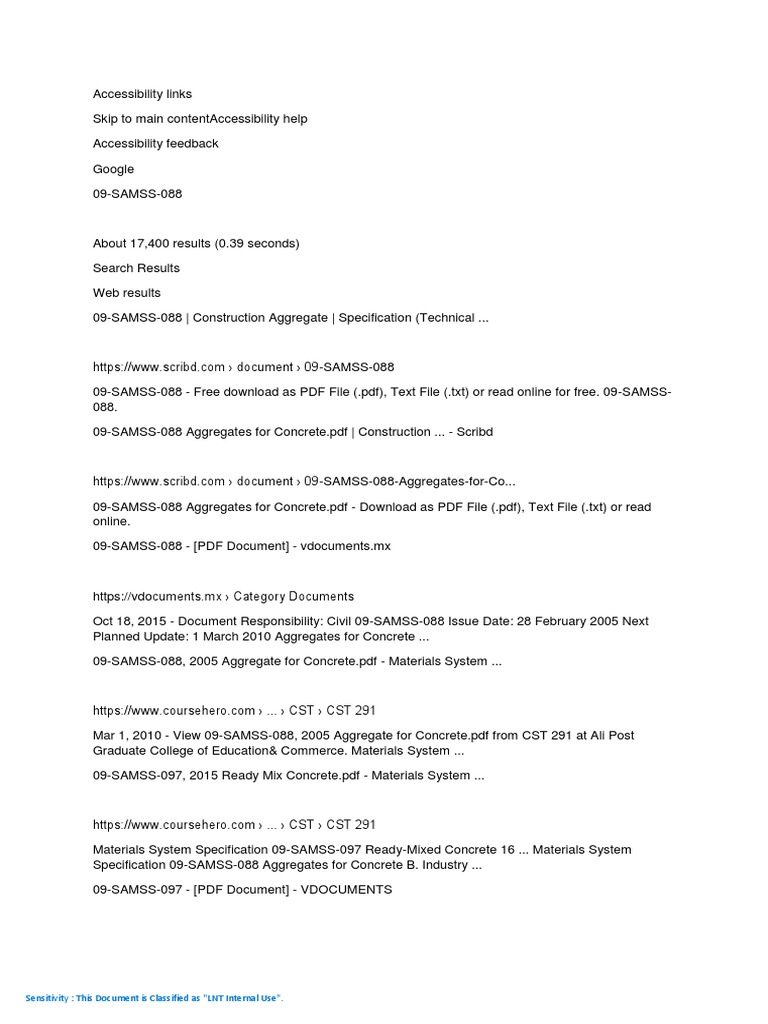 Sensitivity: This Document Is Classified As "LNT Internal Use" | Download Free PDF ...