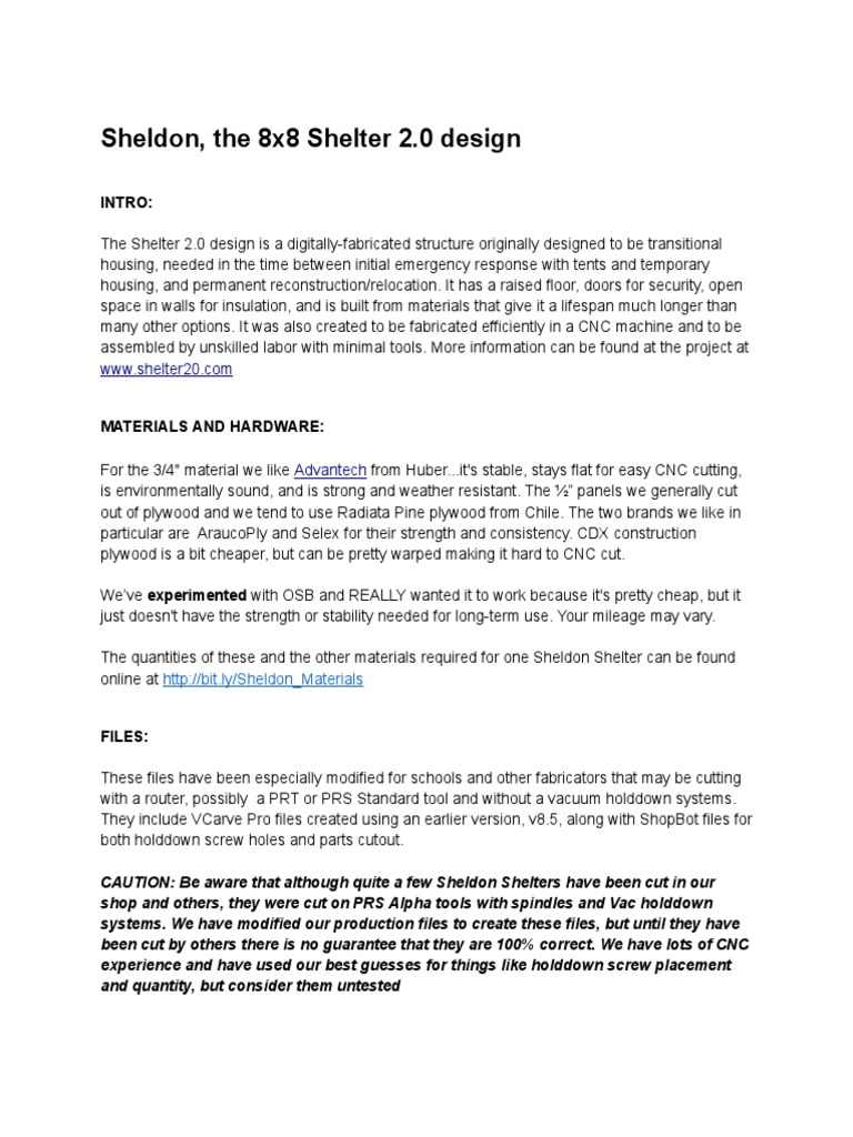 Sheldon, the 8x8 Shelter 2.0 design: A detailed guide to the digitally ...