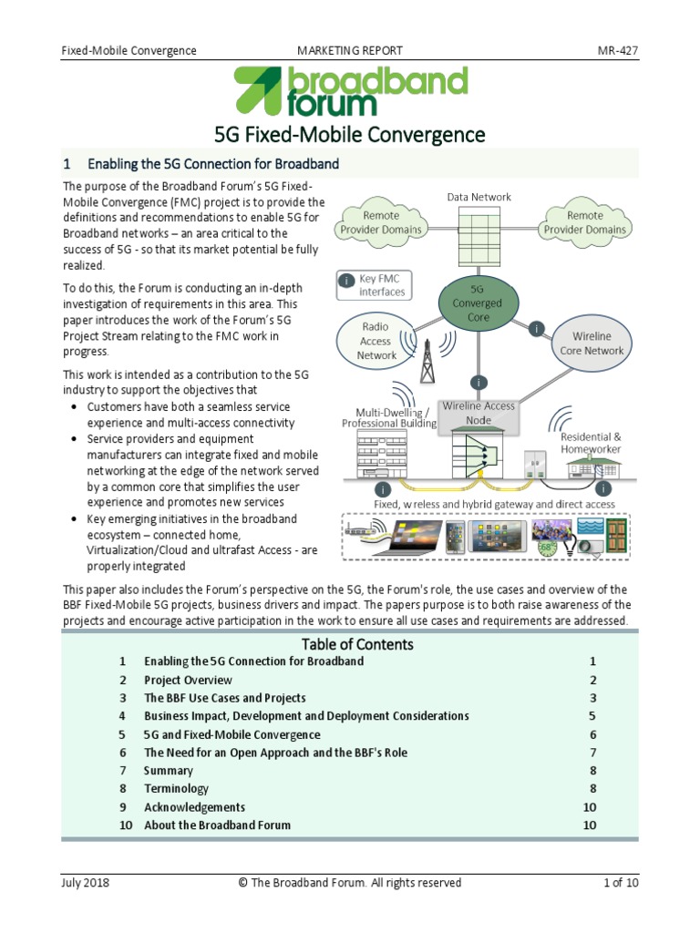 5G Fixed-Mobile Convergence | PDF | Technological Convergence ...