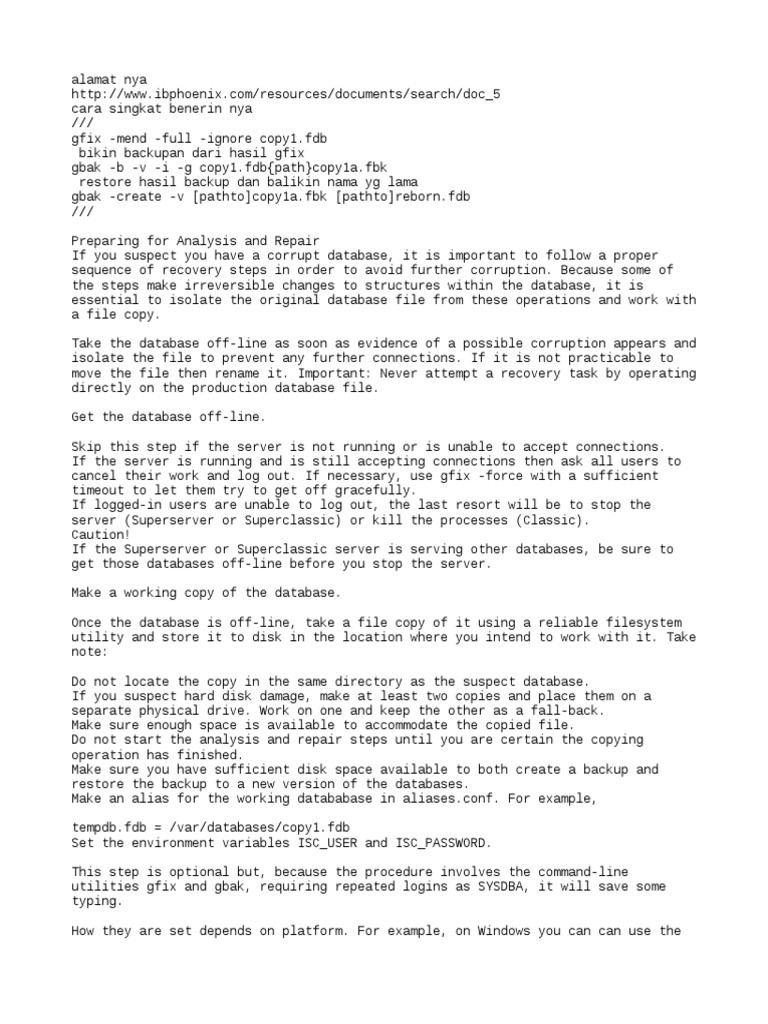 Benerin Database Firebird | PDF | Superuser | Command Line Interface