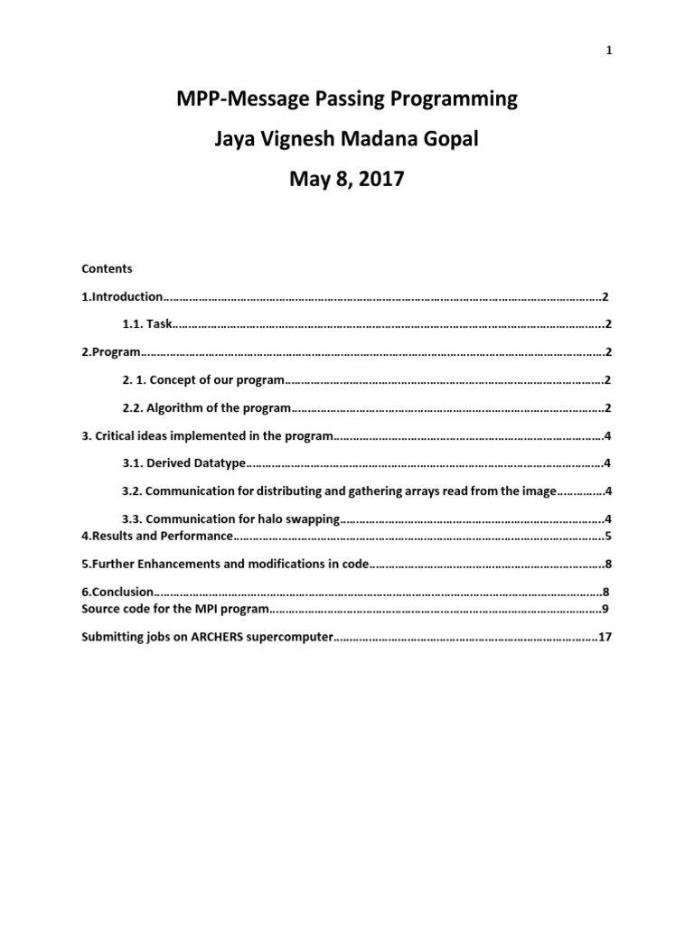 Hpc Project Mpi Pdf Message Passing Interface Parallel Computing
