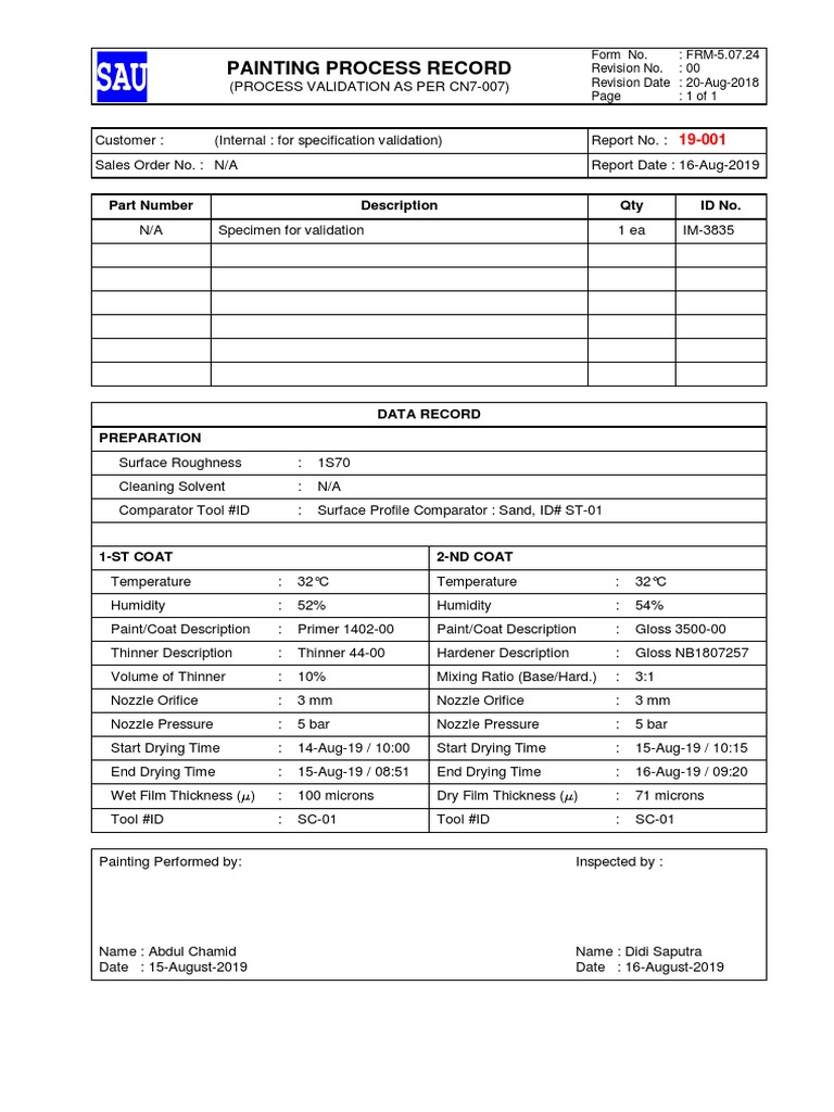 Painting Record | PDF | Paint | Humidity