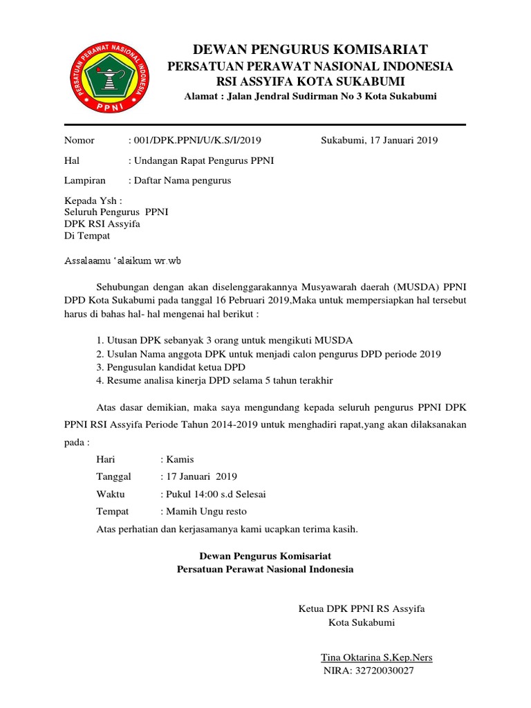 Undangan Acara Musda DPK | PDF