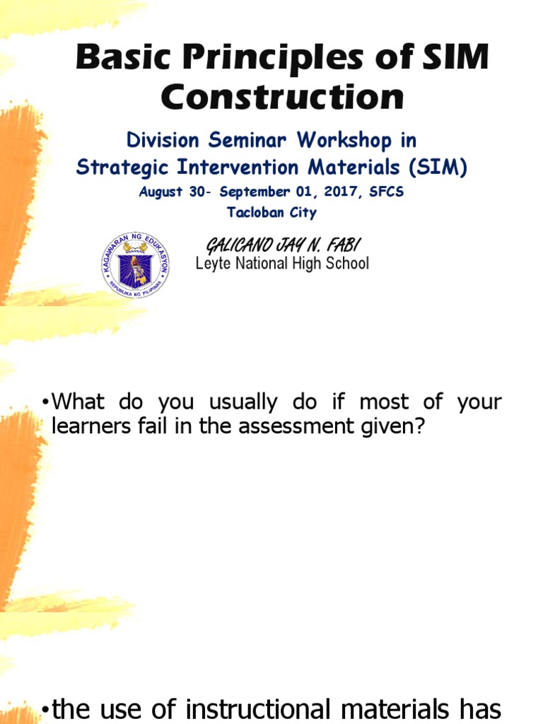 Basic Principles of SIM Construction | PDF | Learning Styles | Learning