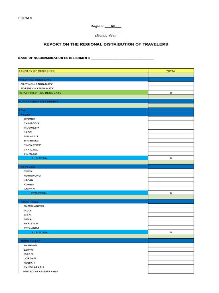 New Monthly Data Form | PDF | Asia | Philippines