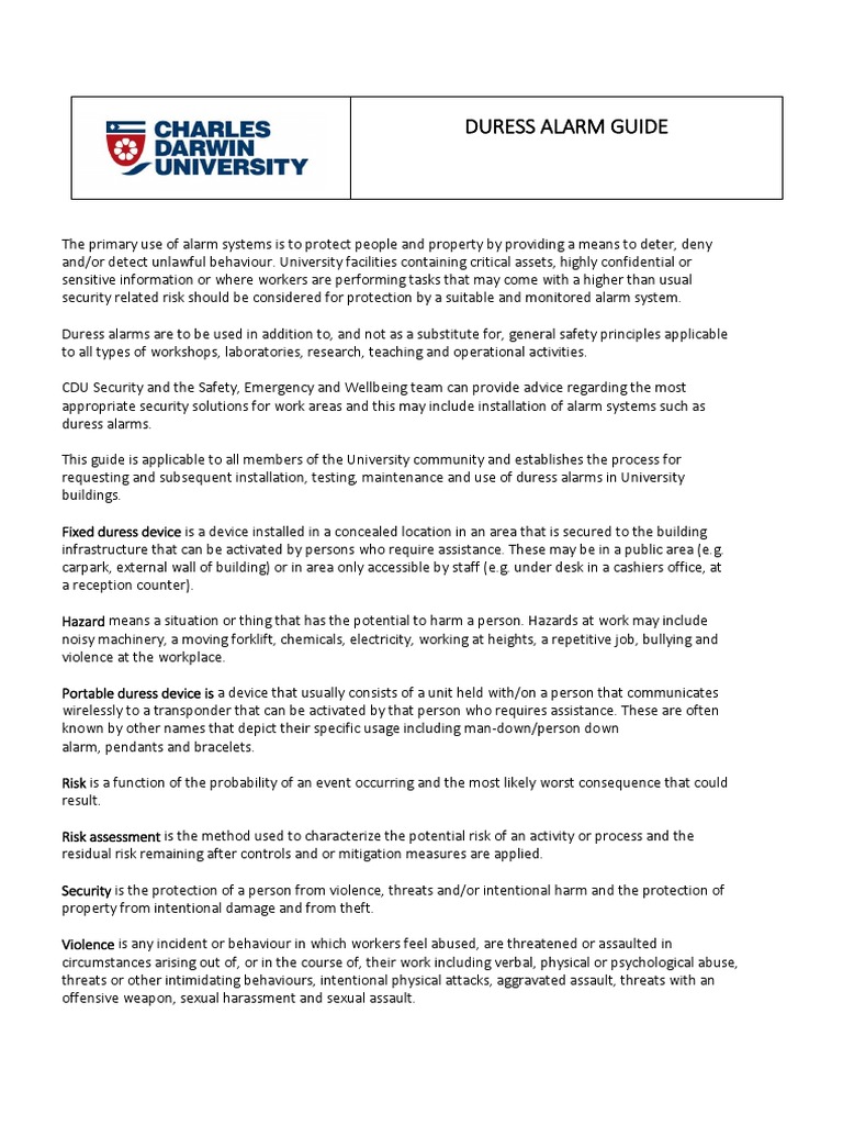 A Guide to Requesting, Installing, Testing and Using Duress Alarms at ...