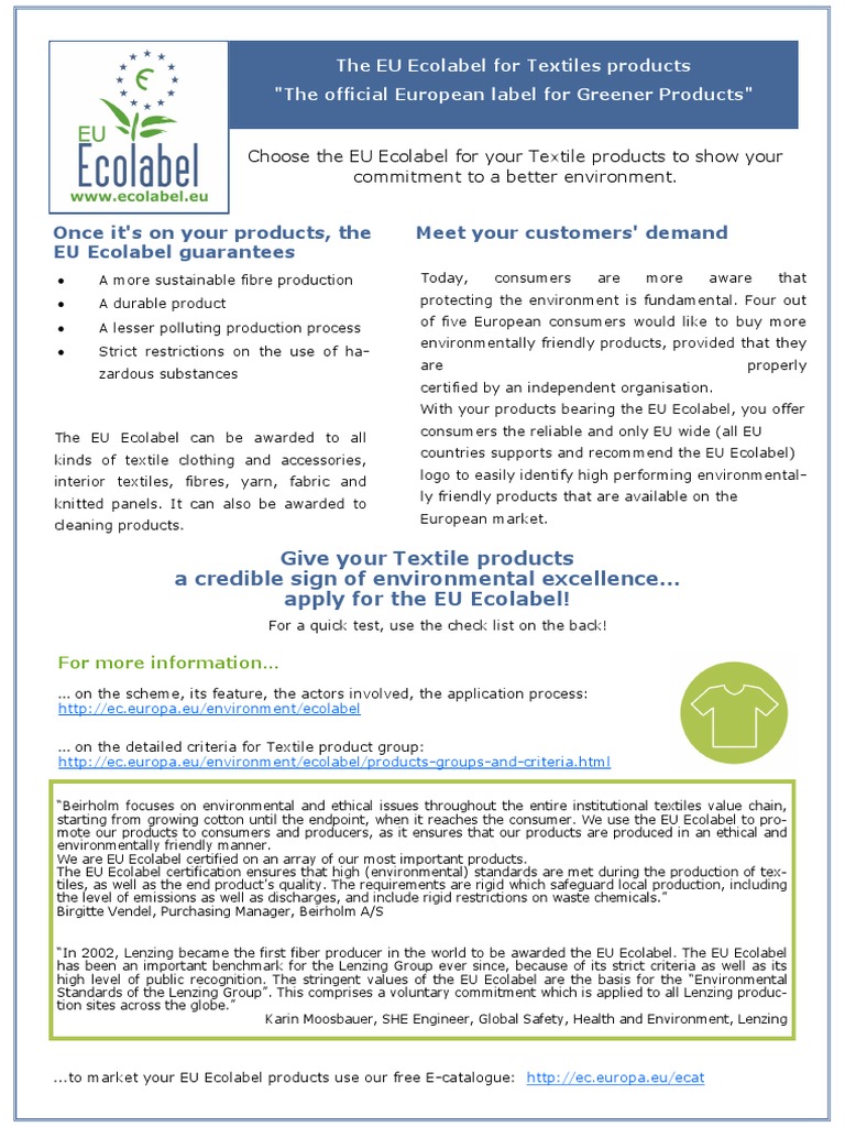 Once It's On Your Products, The EU Ecolabel Guarantees Meet Your ...