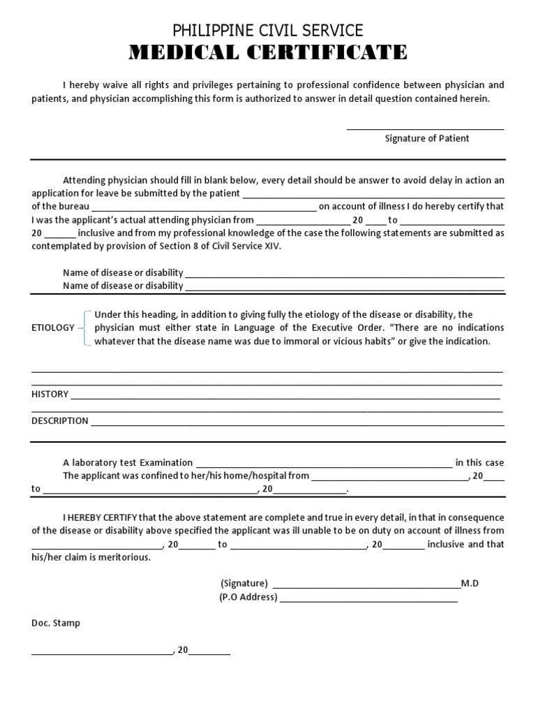 Medical Certificate | PDF | Physician | Health Care