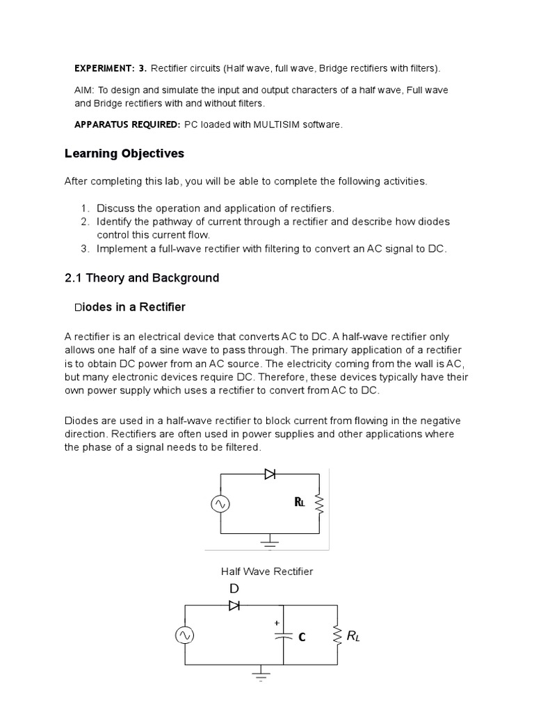 Simulation and Analysis of Half Wave, Full Wave, and Bridge Rectifier ...