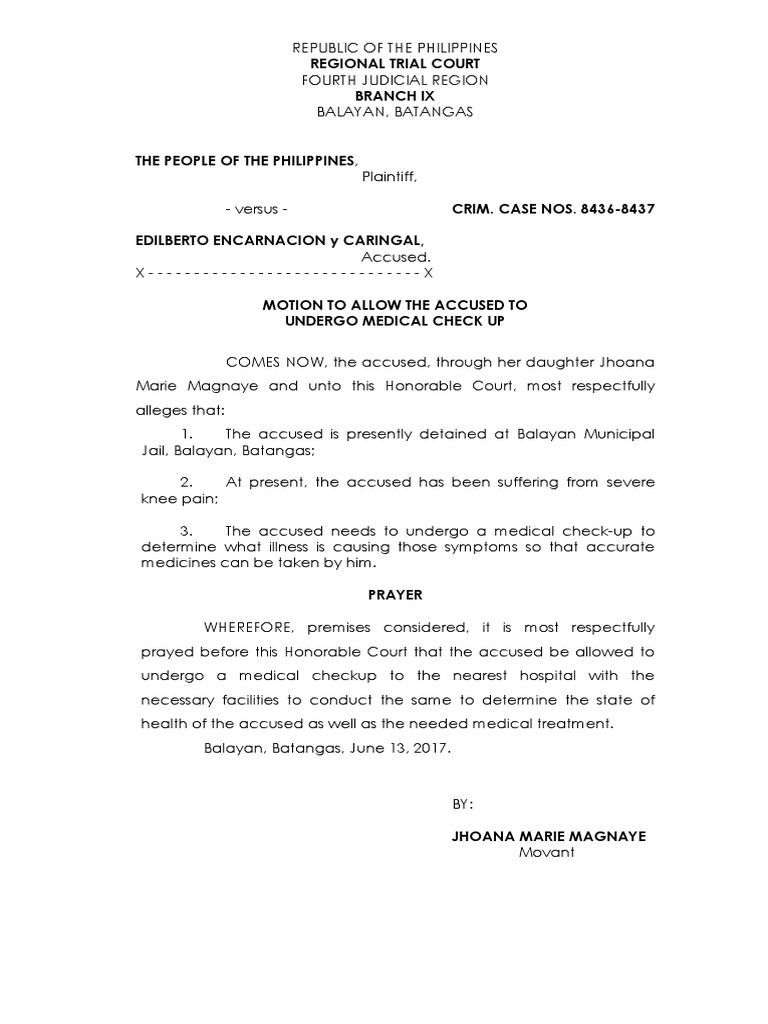 Motion (Medical Checkup) | PDF
