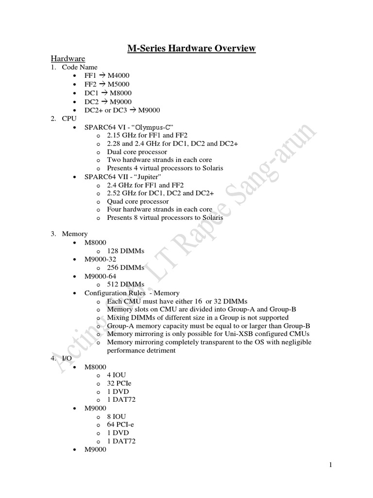 M-Series Hardware Specifications Guide | PDF | Booting | Computer ...