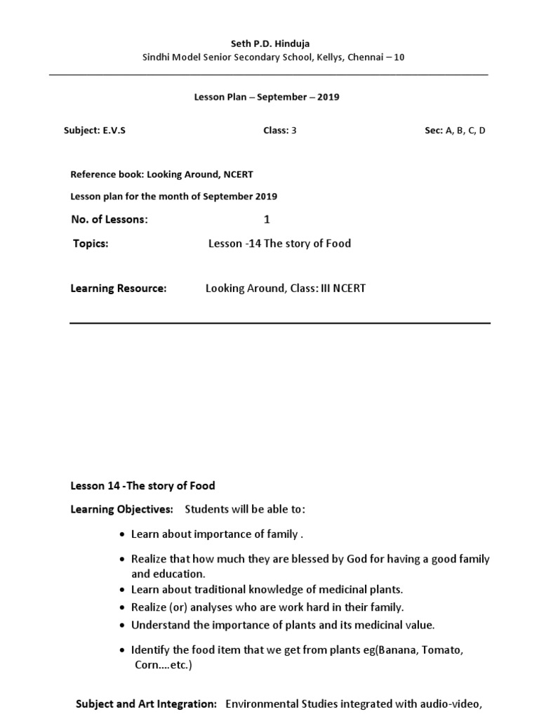 Lesson Plan - September PDF | Download Free PDF | Lesson Plan | Learning