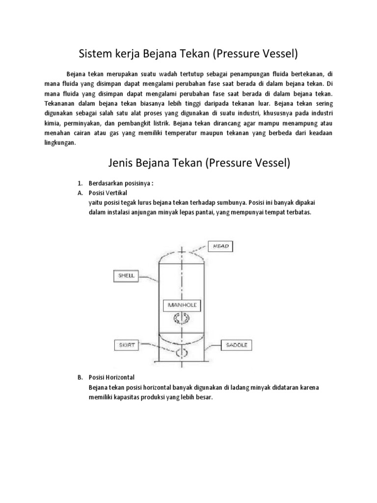 Jenis dan Fungsi Bejana Tekan | PDF
