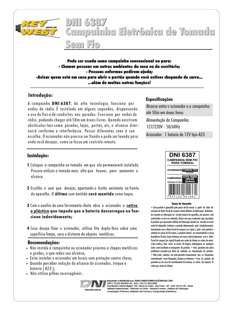 Manual 6387 | PDF | Som | Sem fio